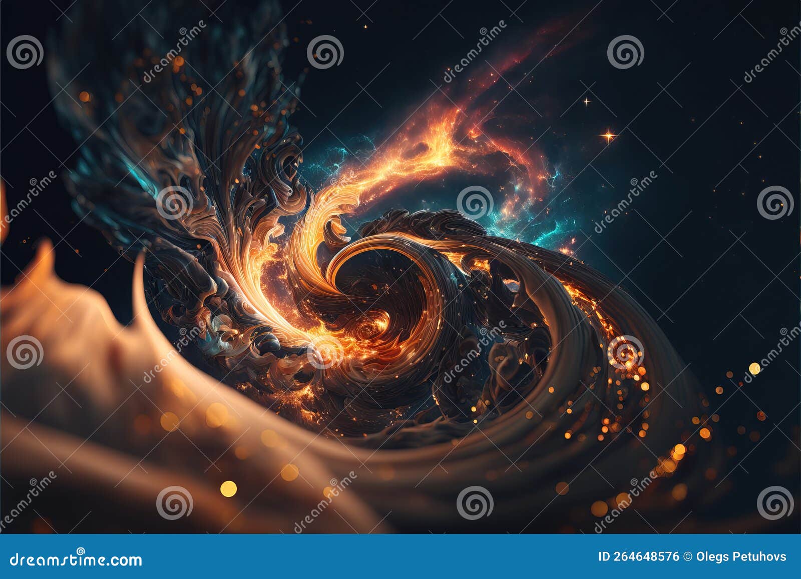A Spiral Of Fire, Spinning With A Hypnotic Rhythm Royalty-Free Stock ...