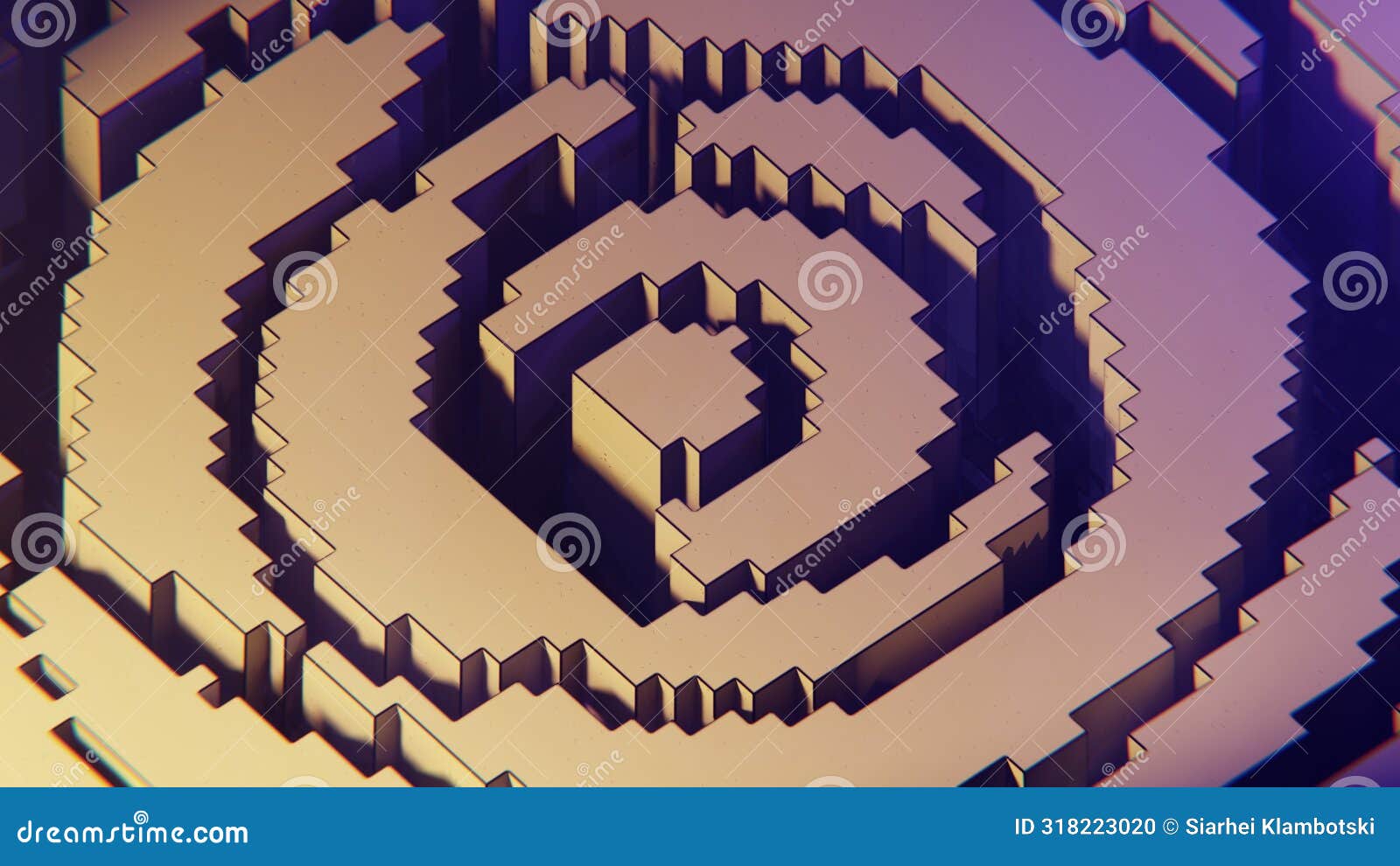 A Computer Generated Image of a Spiral Maze Stock Illustration ...