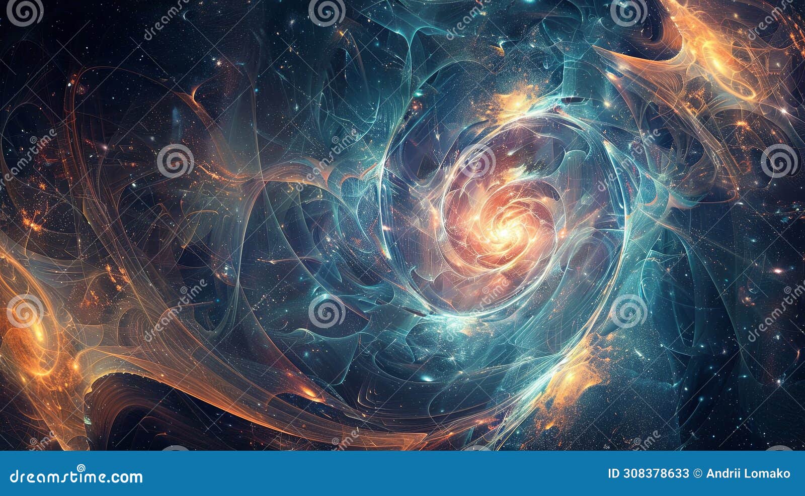 Computer Generated Image of a Spiral in Space Stock Image - Image of ...