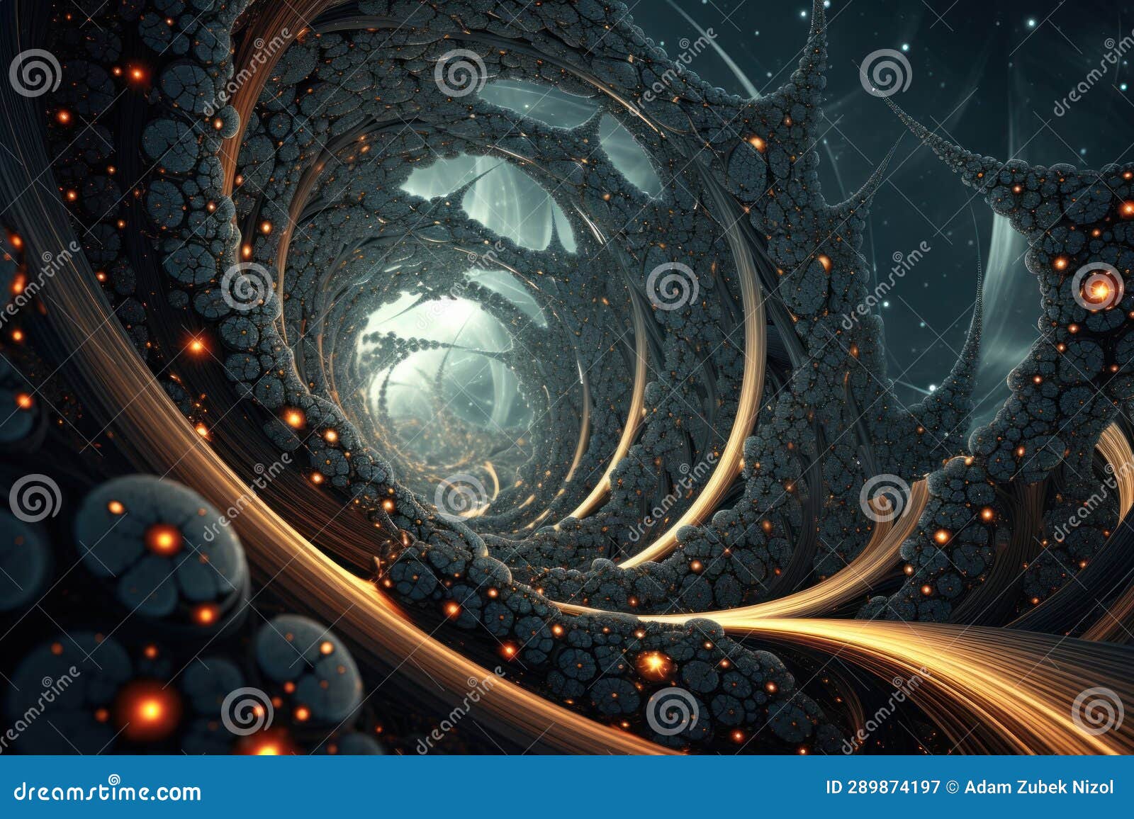 A Computer Generated Image of a Spiraling Structure Stock Illustration ...