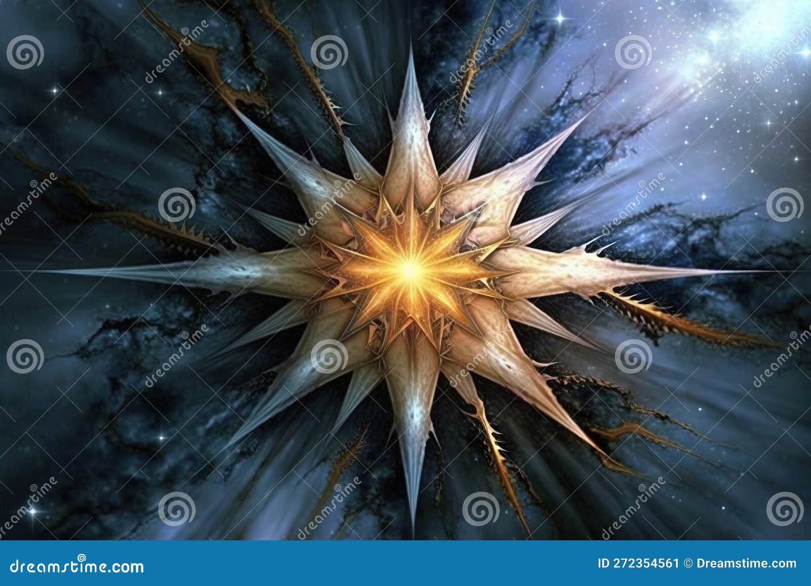 A Computer Generated Image of a Star Surrounded by Stars and Clouds ...