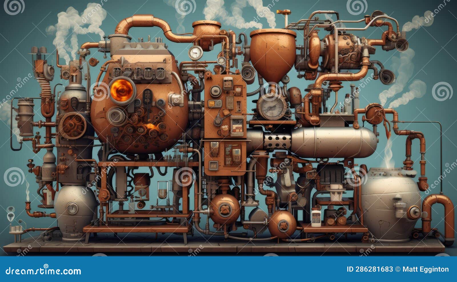 Photo of a Computer-generated Steam Engine, Showcasing the Power and ...