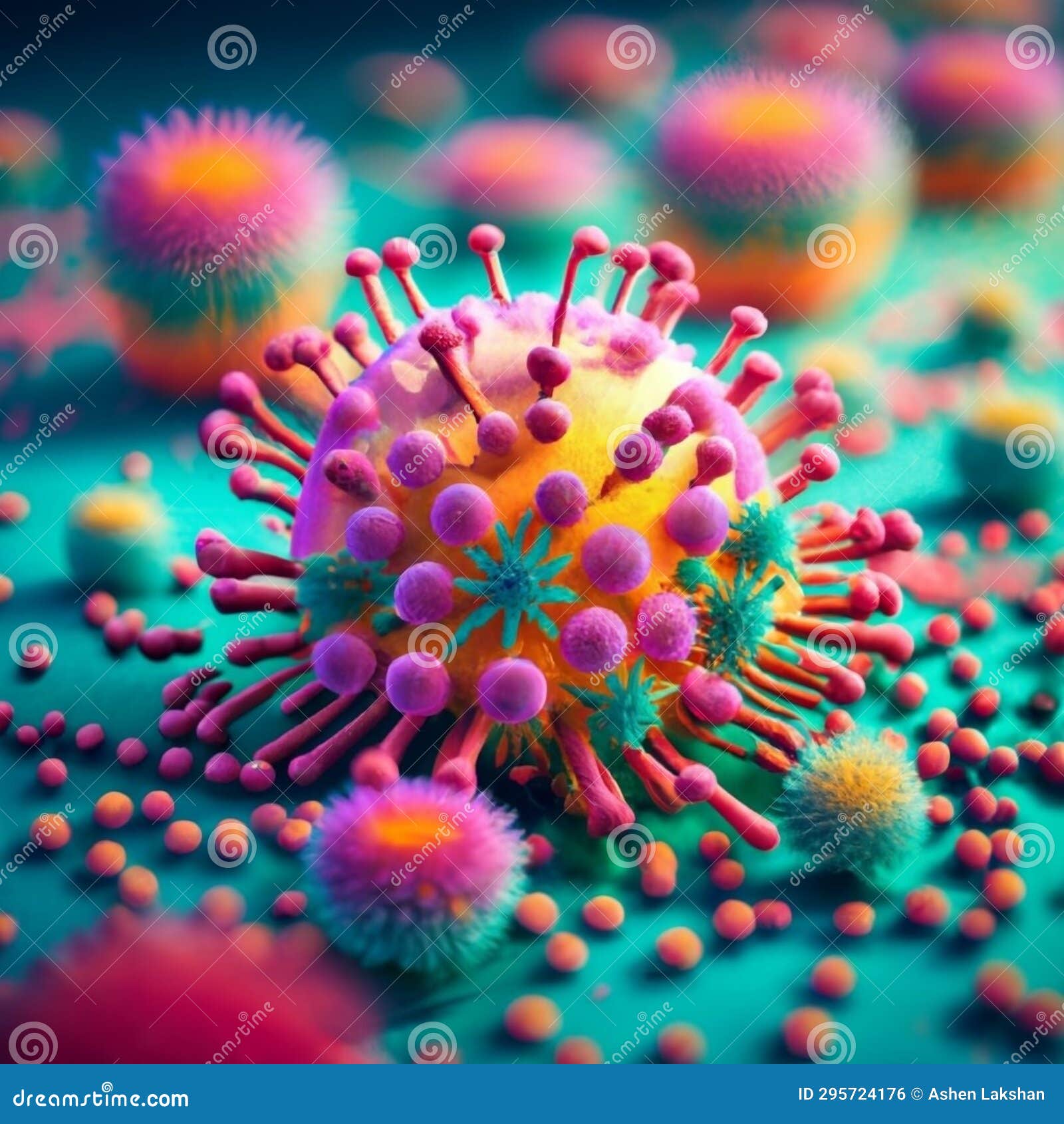 Computer Generated Image of a Virus Stock Illustration - Illustration ...