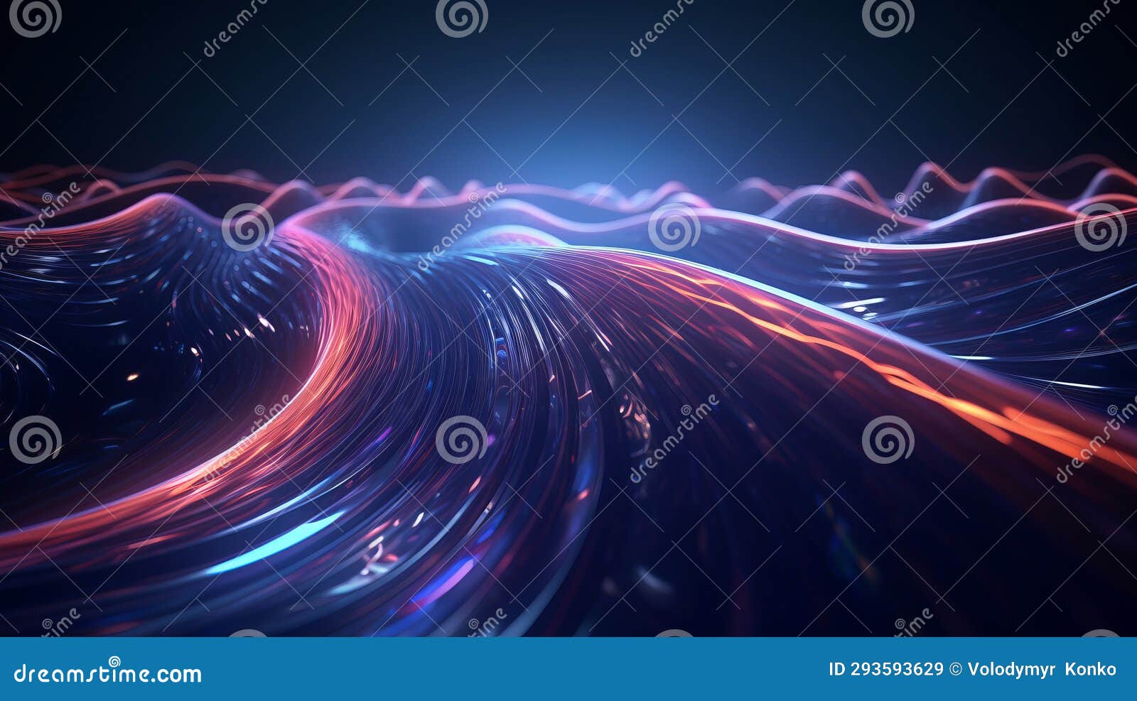 A Computer Generated Image of a Wave of Light Stock Illustration ...