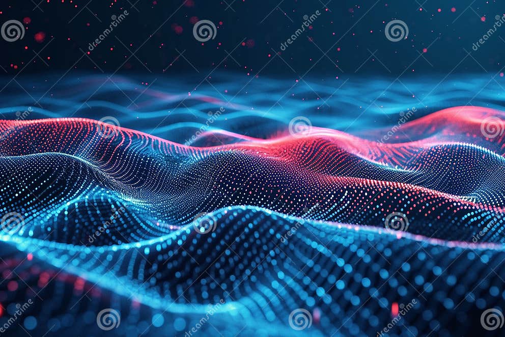 Computer Generated Image of Waves and Dots Stock Illustration ...