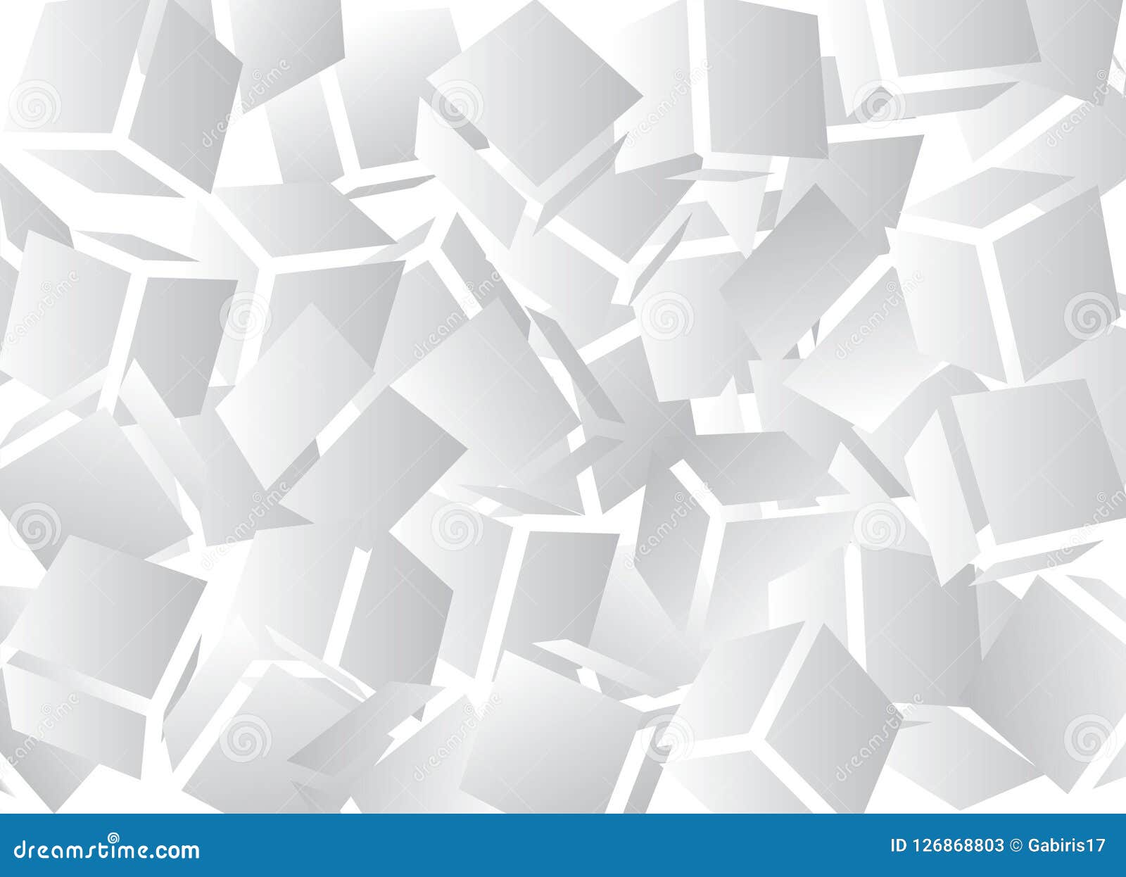 Computer Generated Loose, Floating Cubes Pattern on White Base ...