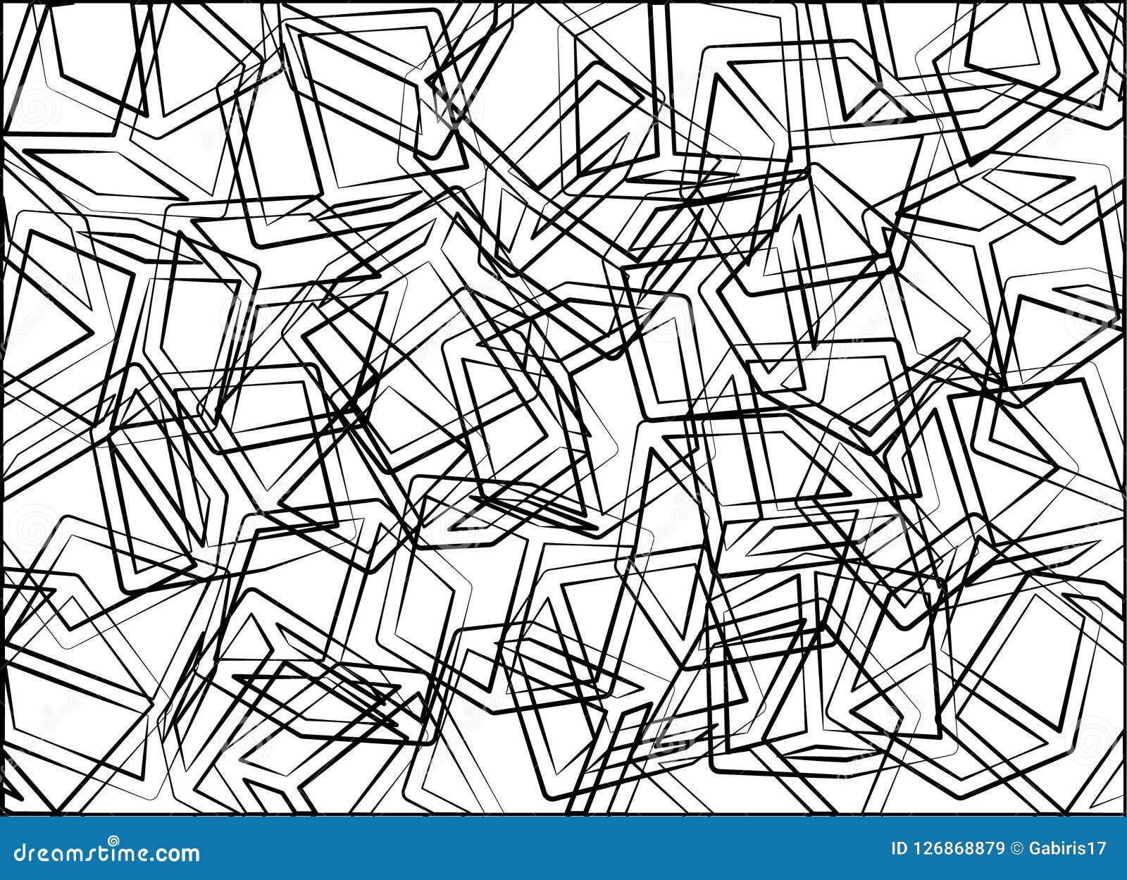 Computer Generated Loose, Outlined 3D Cubes Overlapping, Design on ...