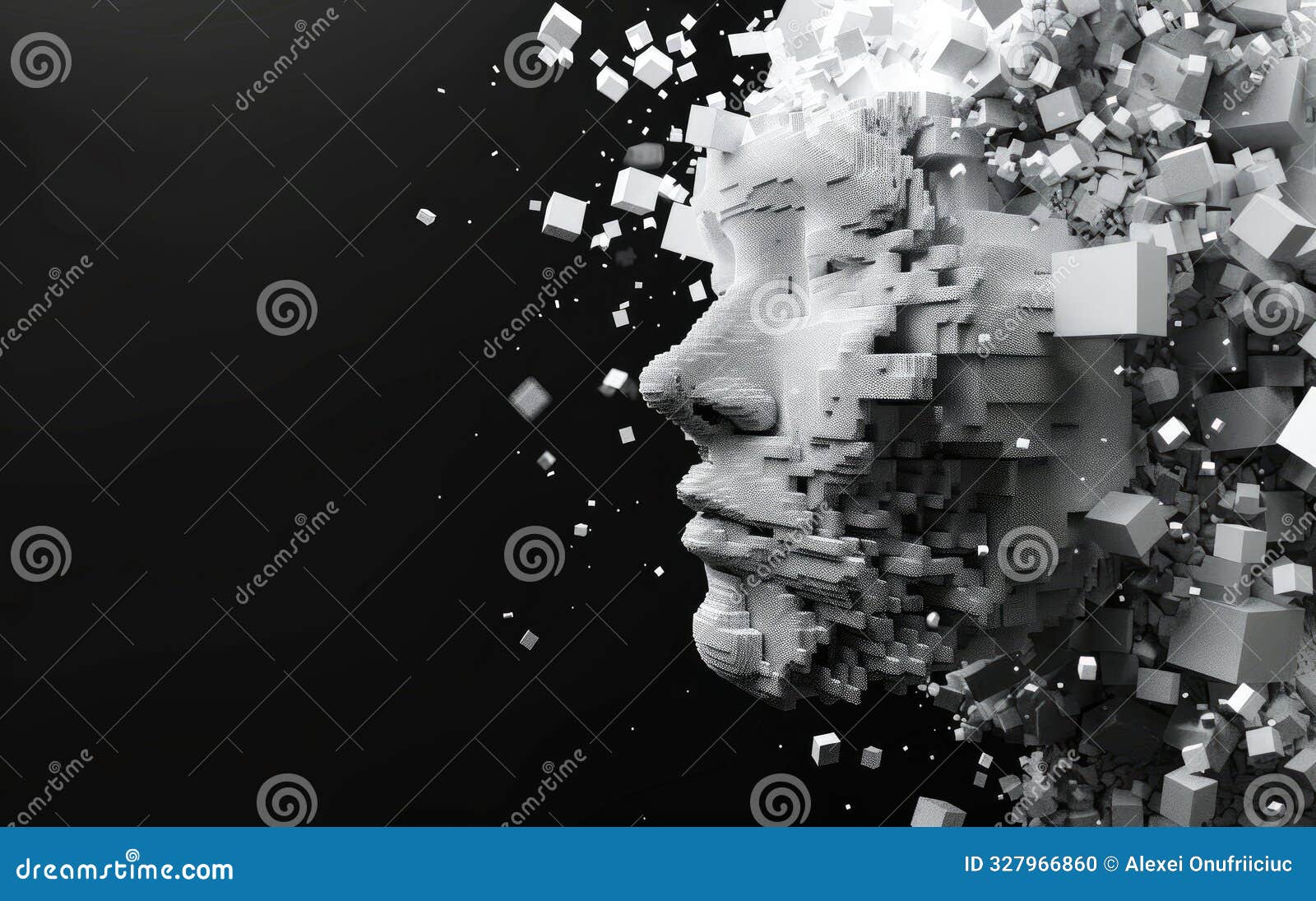 Computer Generated Mans Face with City Background Stock Photo - Image ...