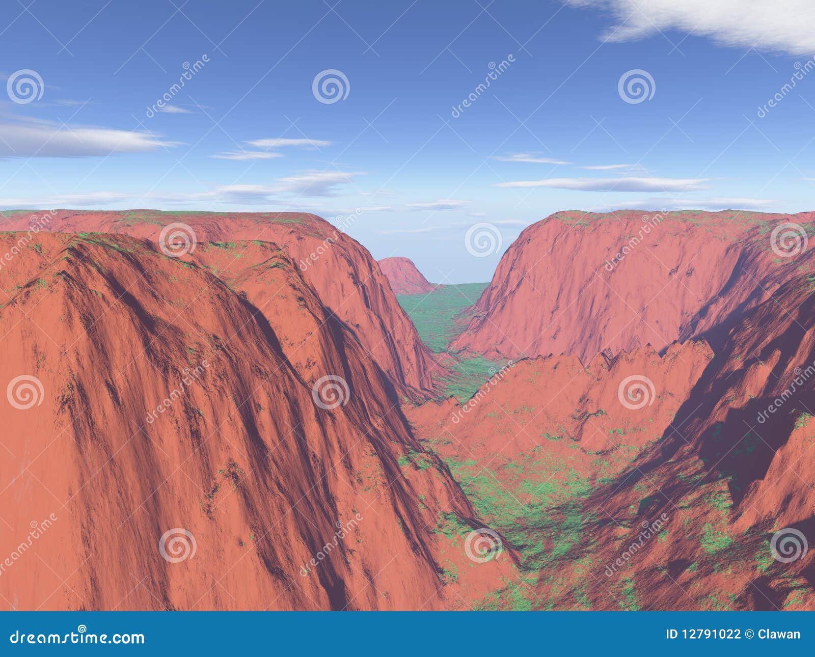Computer Generated Mountain Landscape Stock Illustration - Illustration ...