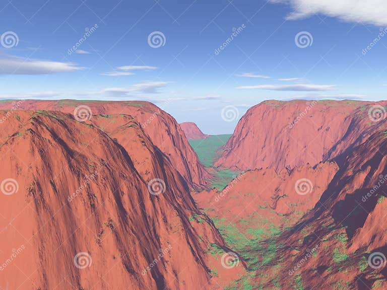 Computer Generated Mountain Landscape Stock Illustration - Illustration ...