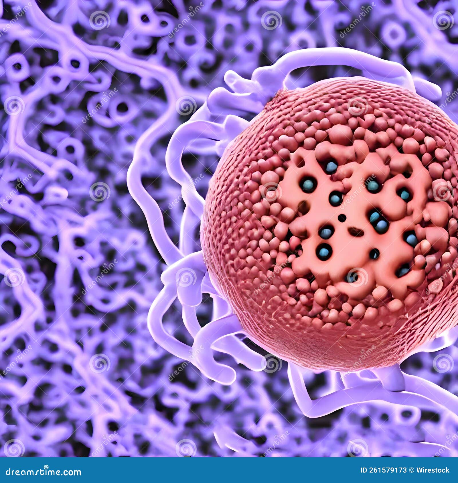 Computer Generated Multiple Virus Bacteria Floating in a Cellular ...