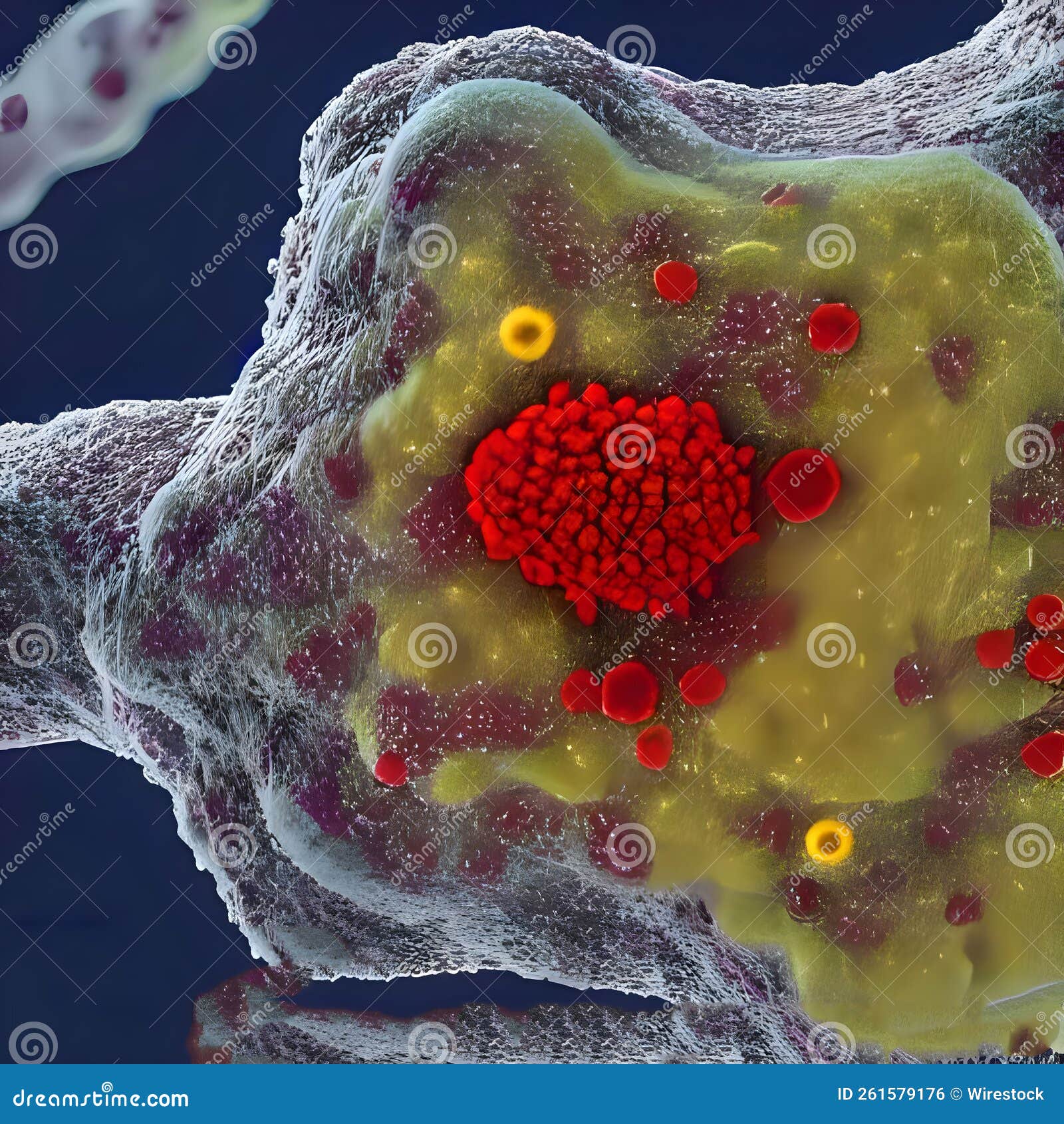 Computer Generated Multiple Virus Bacteria Floating in a Cellular ...