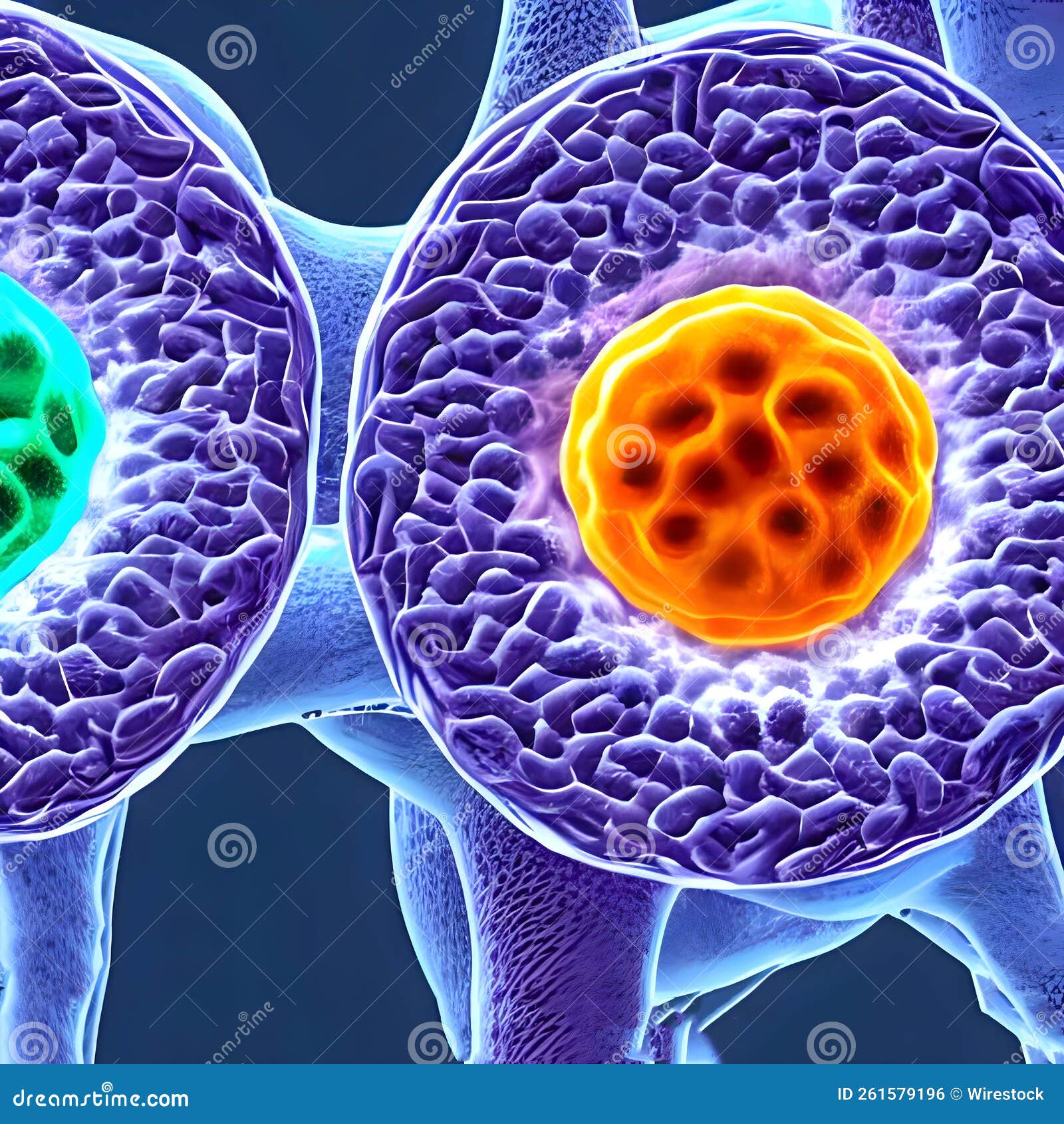 Computer Generated Multiple Virus Bacteria Floating in a Cellular ...