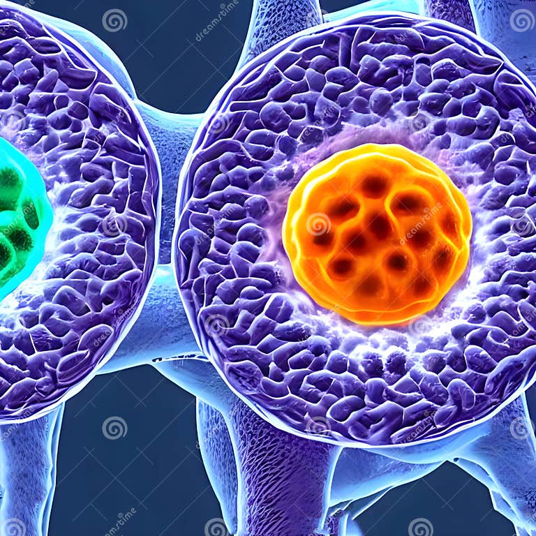 Computer Generated Multiple Virus Bacteria Floating in a Cellular ...