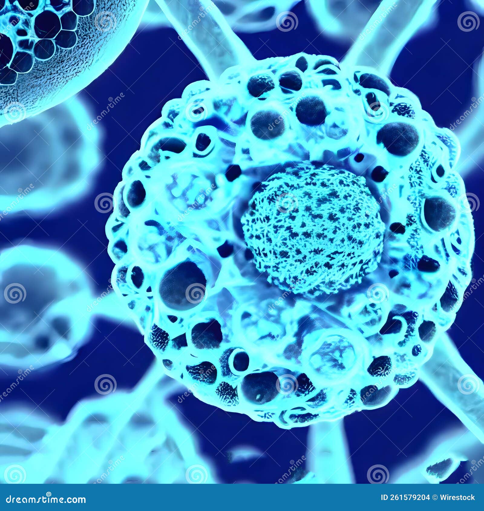 Computer Generated Multiple Virus Bacteria Floating in a Cellular ...