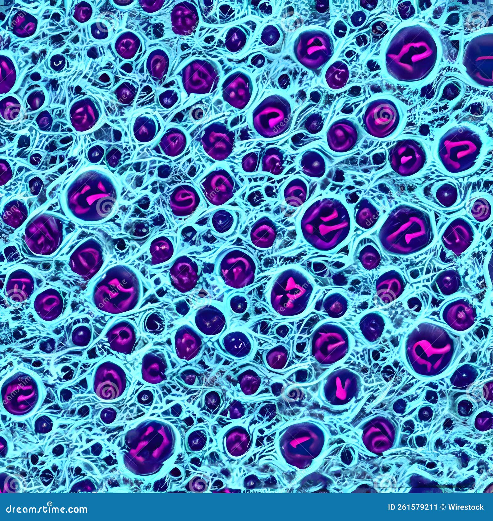 Computer Generated Multiple Virus Bacteria Floating in a Cellular ...