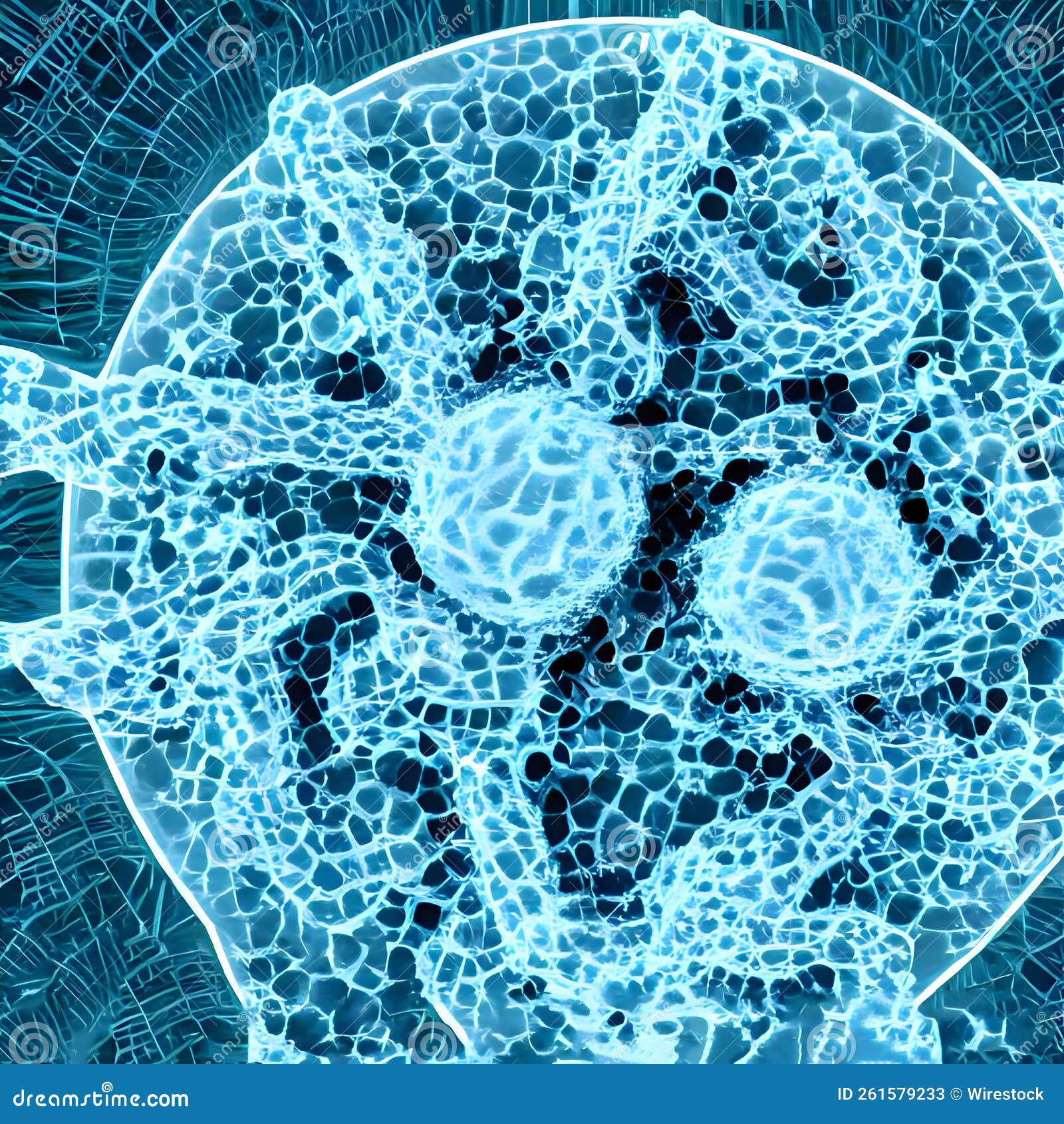 Computer Generated Multiple Virus Bacteria Floating in a Cellular ...