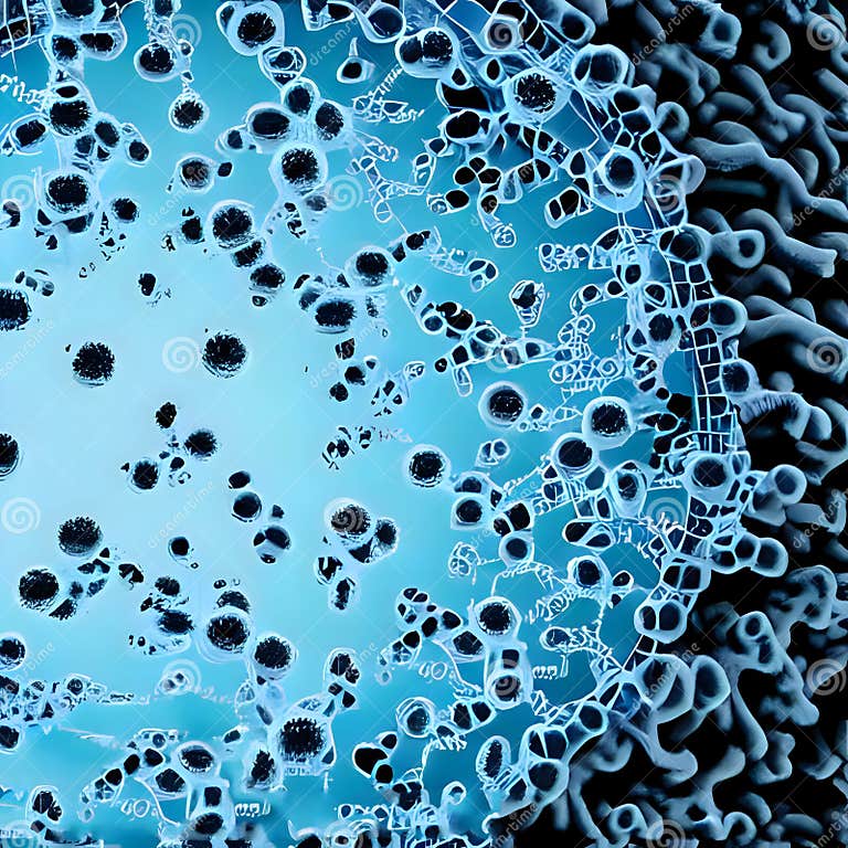 Computer Generated Multiple Virus Bacteria Floating in a Cellular ...