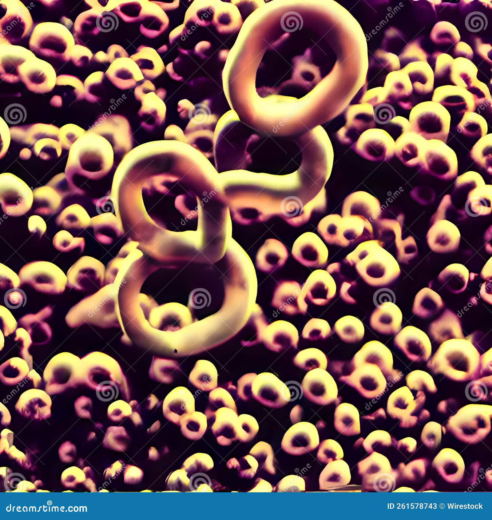 Computer Generated Multiple Virus Bacteria Floating in a Cellular ...