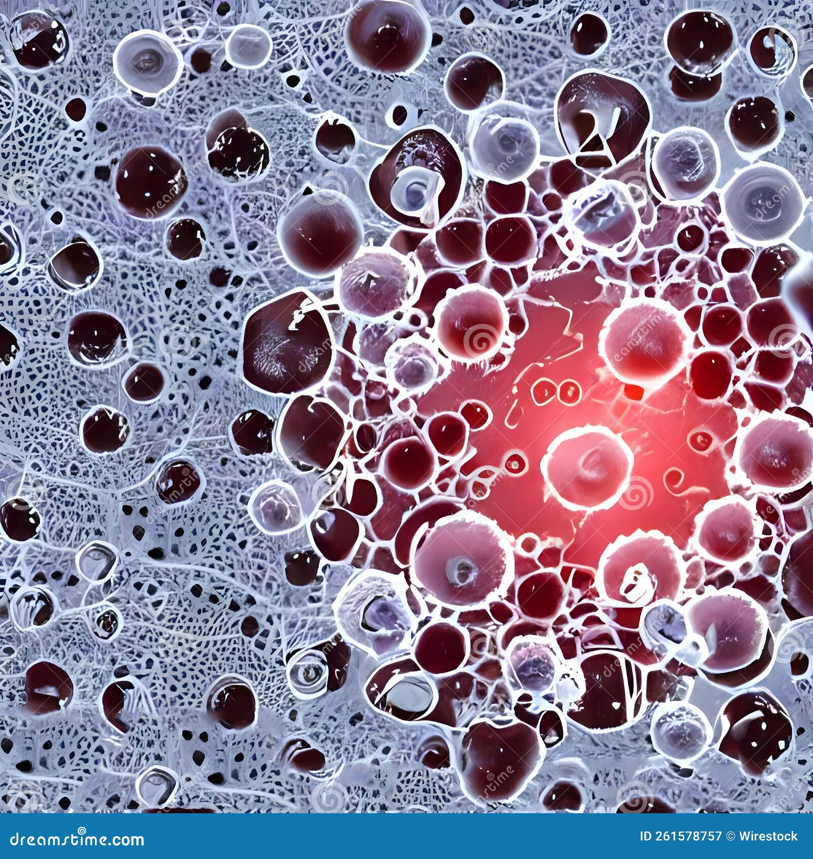 Computer Generated Multiple Virus Bacteria Floating in a Cellular ...