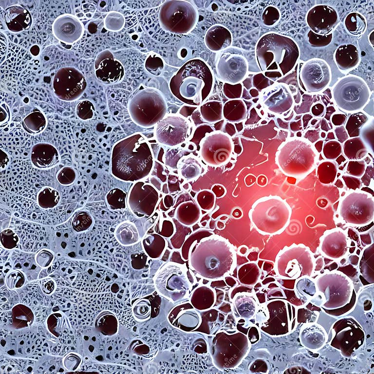 Computer Generated Multiple Virus Bacteria Floating in a Cellular ...