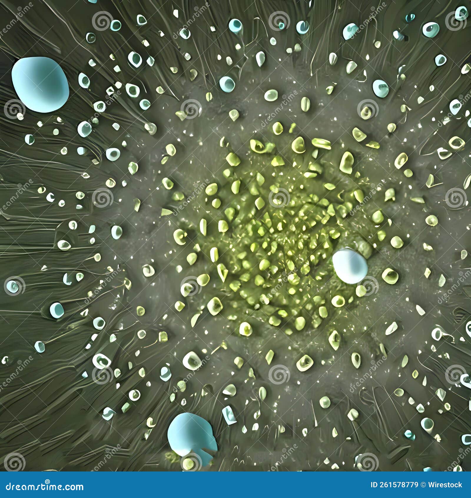 Computer Generated Multiple Virus Bacteria Floating in a Cellular ...