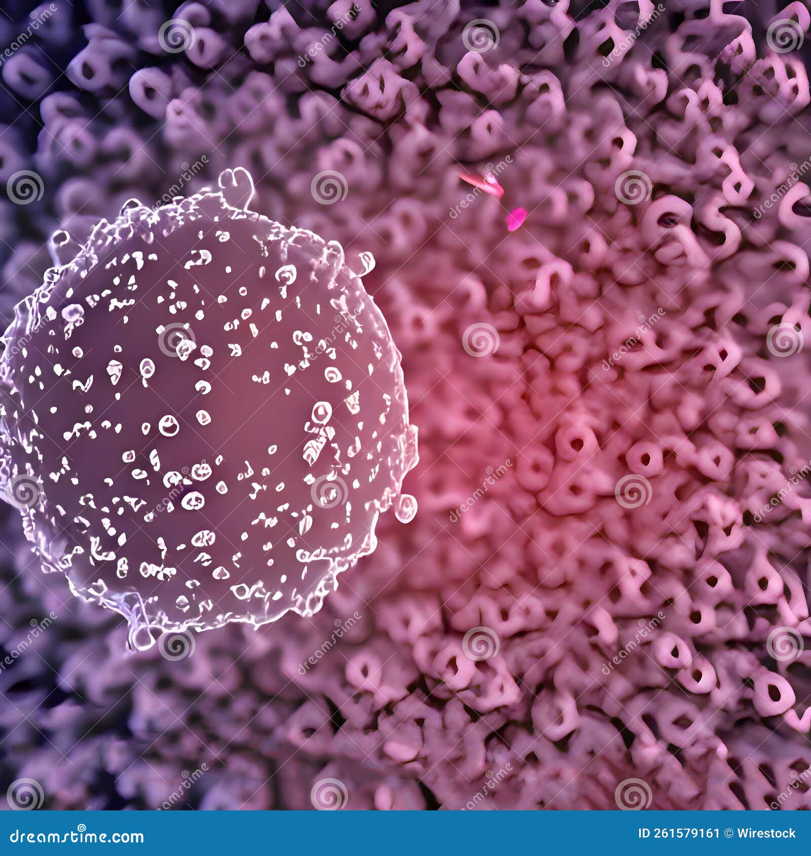 Computer Generated Multiple Virus Bacteria Floating in a Cellular ...