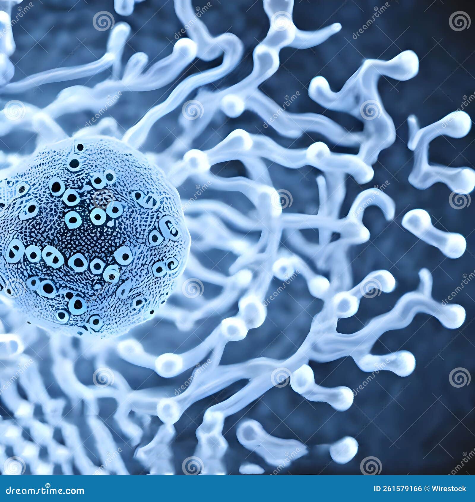 Computer Generated Multiple Virus Bacteria Floating in a Cellular ...