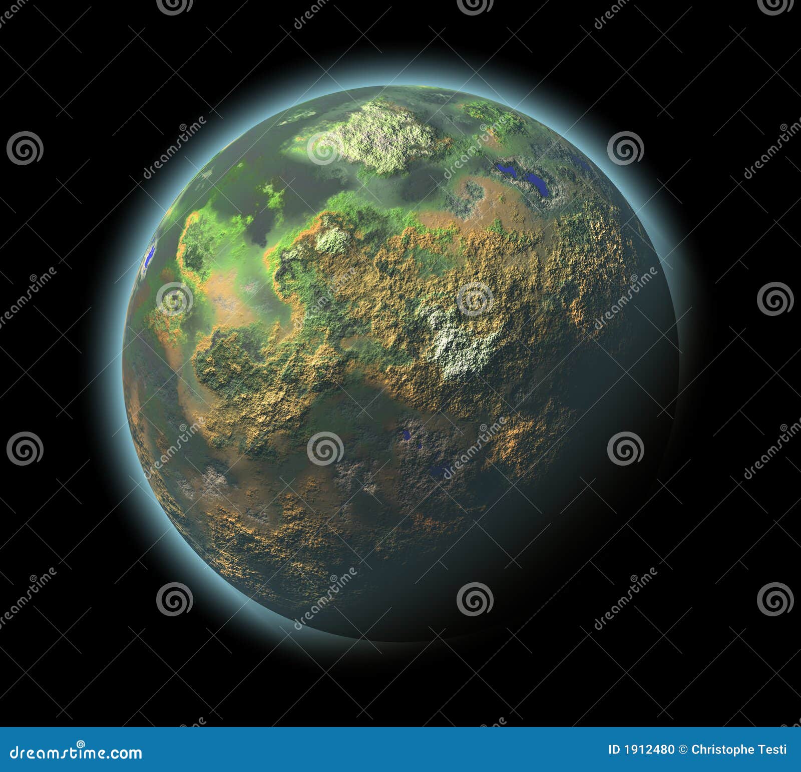 Computer Generated Planet stock illustration. Illustration of continent ...