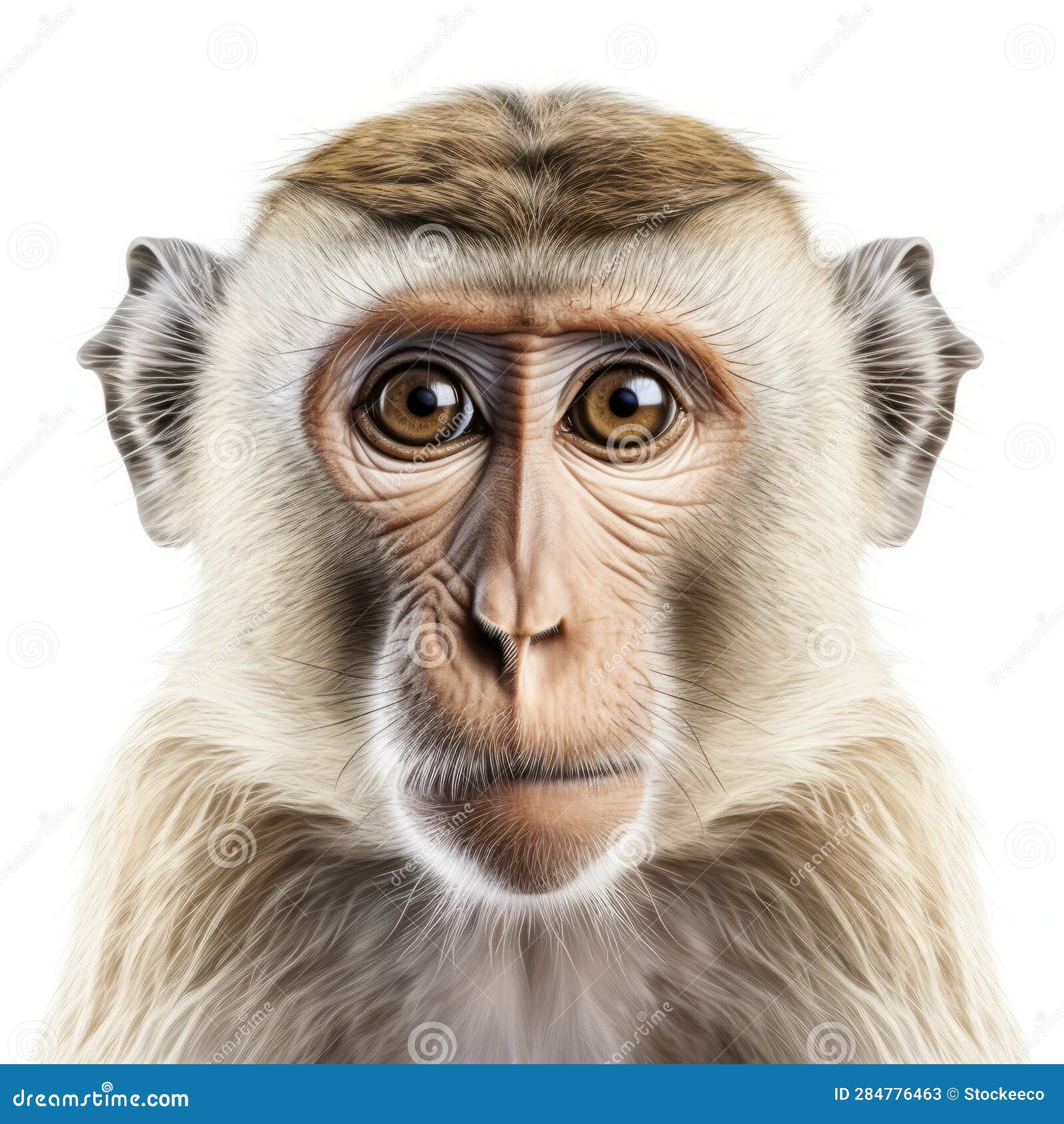 Realistic White Monkey Head on White Background Stock Photo Stock ...