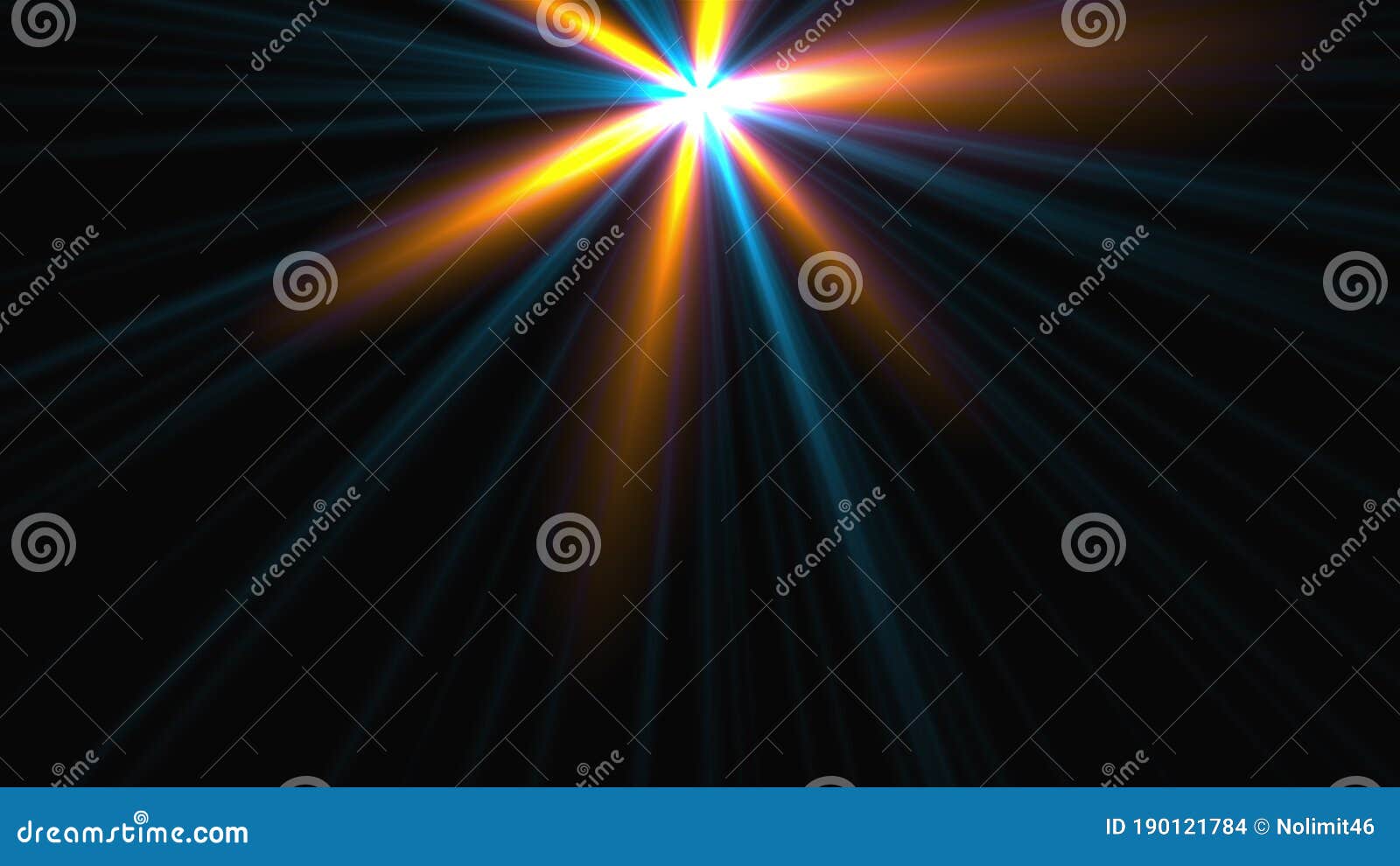 Computer Generated Shiny Star with Rotating Beams of Light. 3d ...