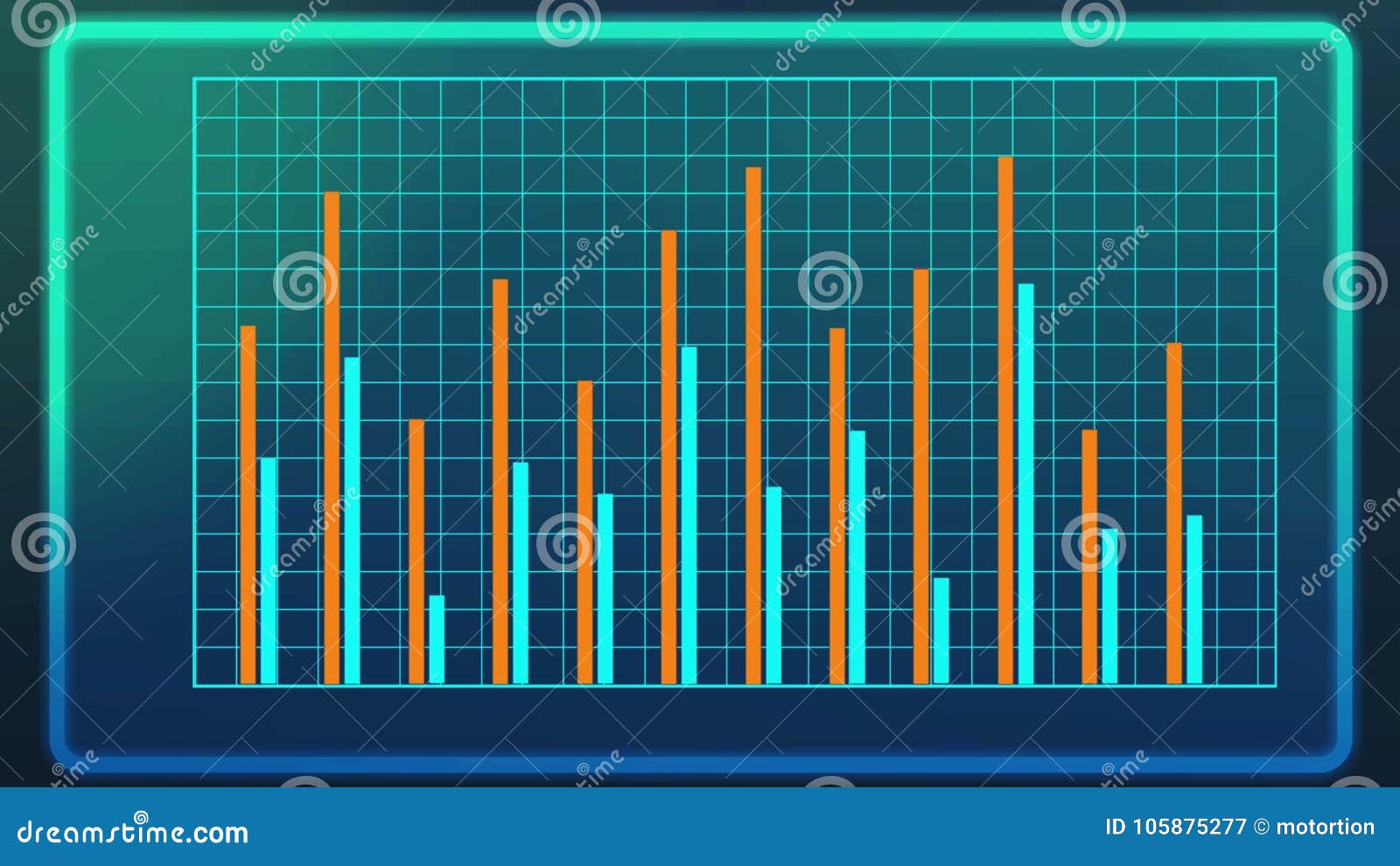 Computer-generated Shot of Bar Graph, Presentation of Analytical Survey ...