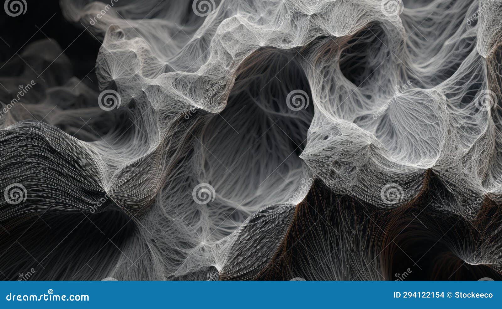 Abstract Fractal Wave Pattern: Tangled Nests in Dark Landscapes Stock ...