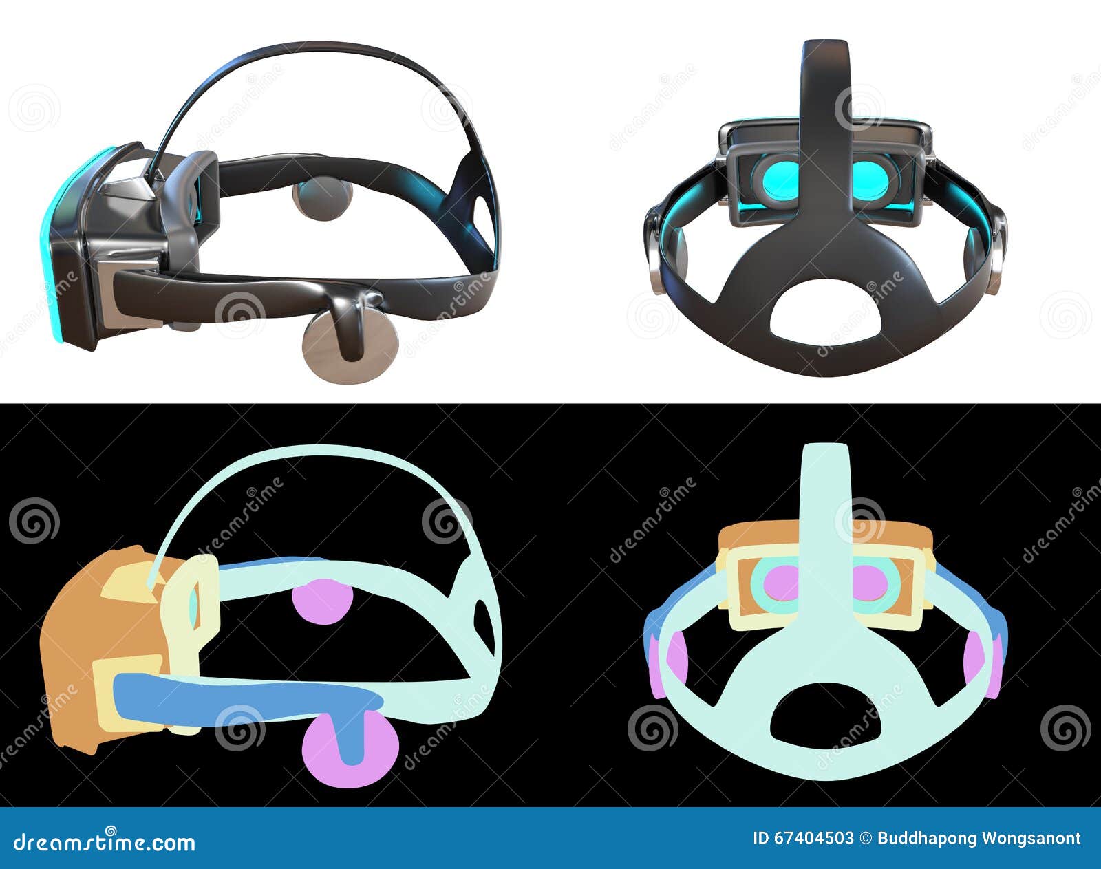 Computer Generated Virtual Reality Headset Concept Design. Stock ...