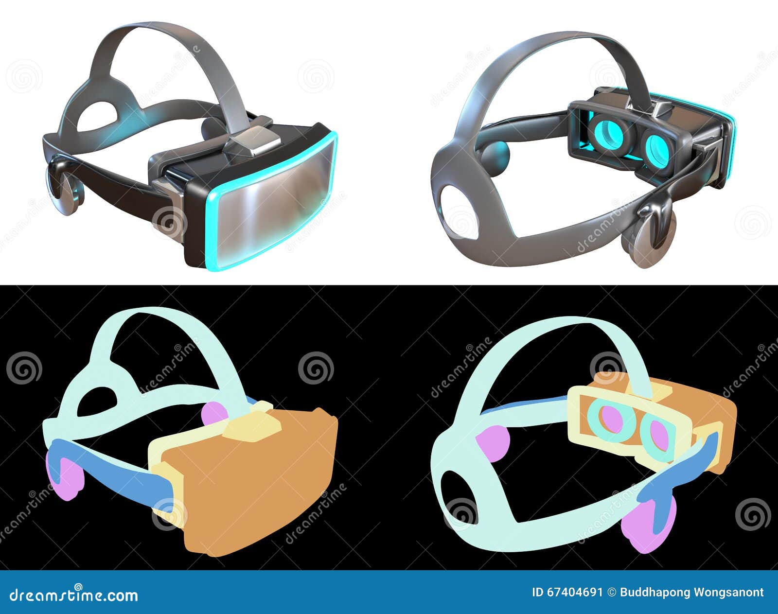 Computer Generated Virtual Reality Headset Concept Design. Stock ...