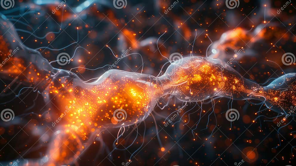Neural Network Synapse Illustration Representing Brain Activity Stock ...