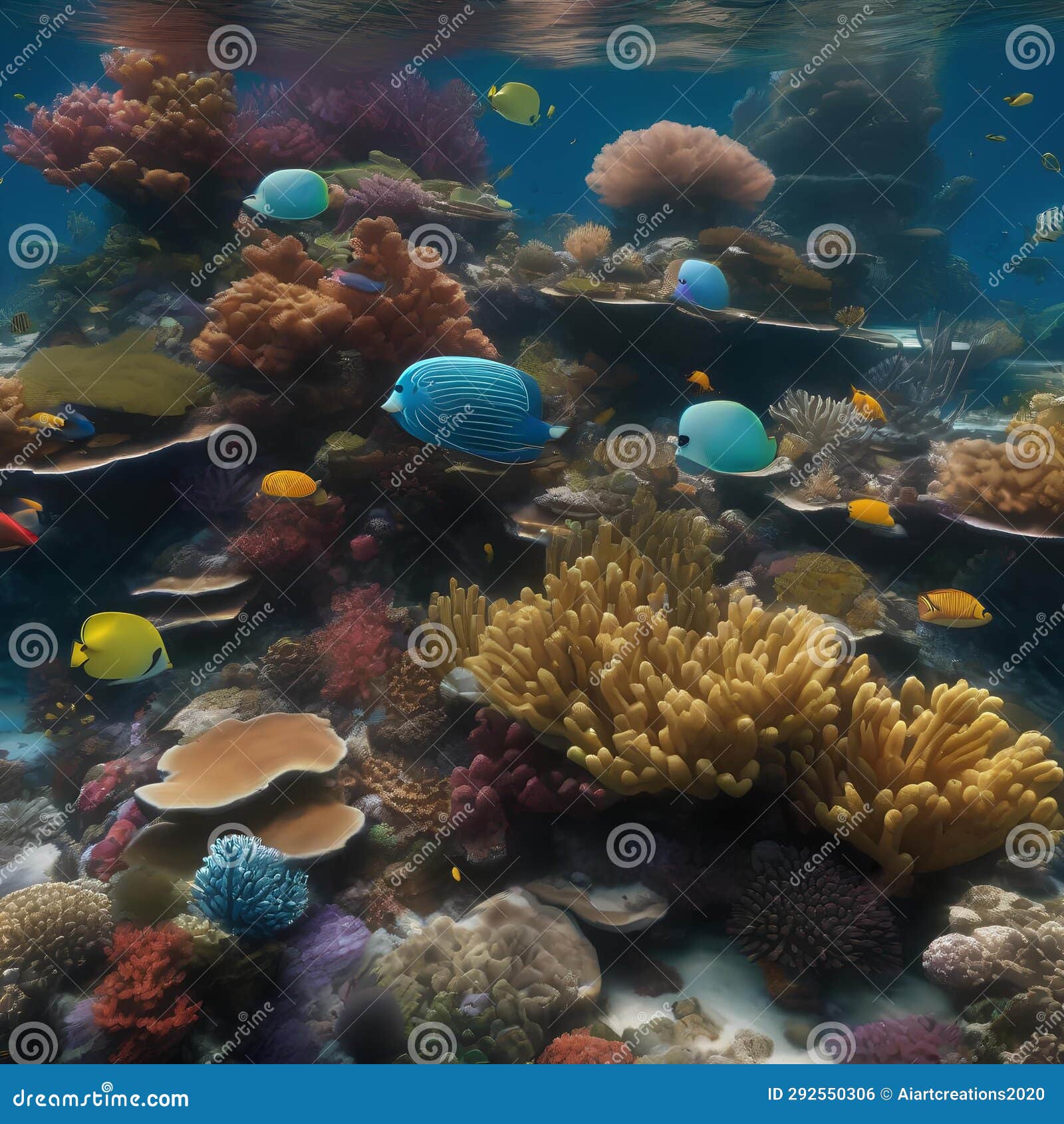 A Computer-generated Visualization of a Thriving Coral Reef Ecosystem ...