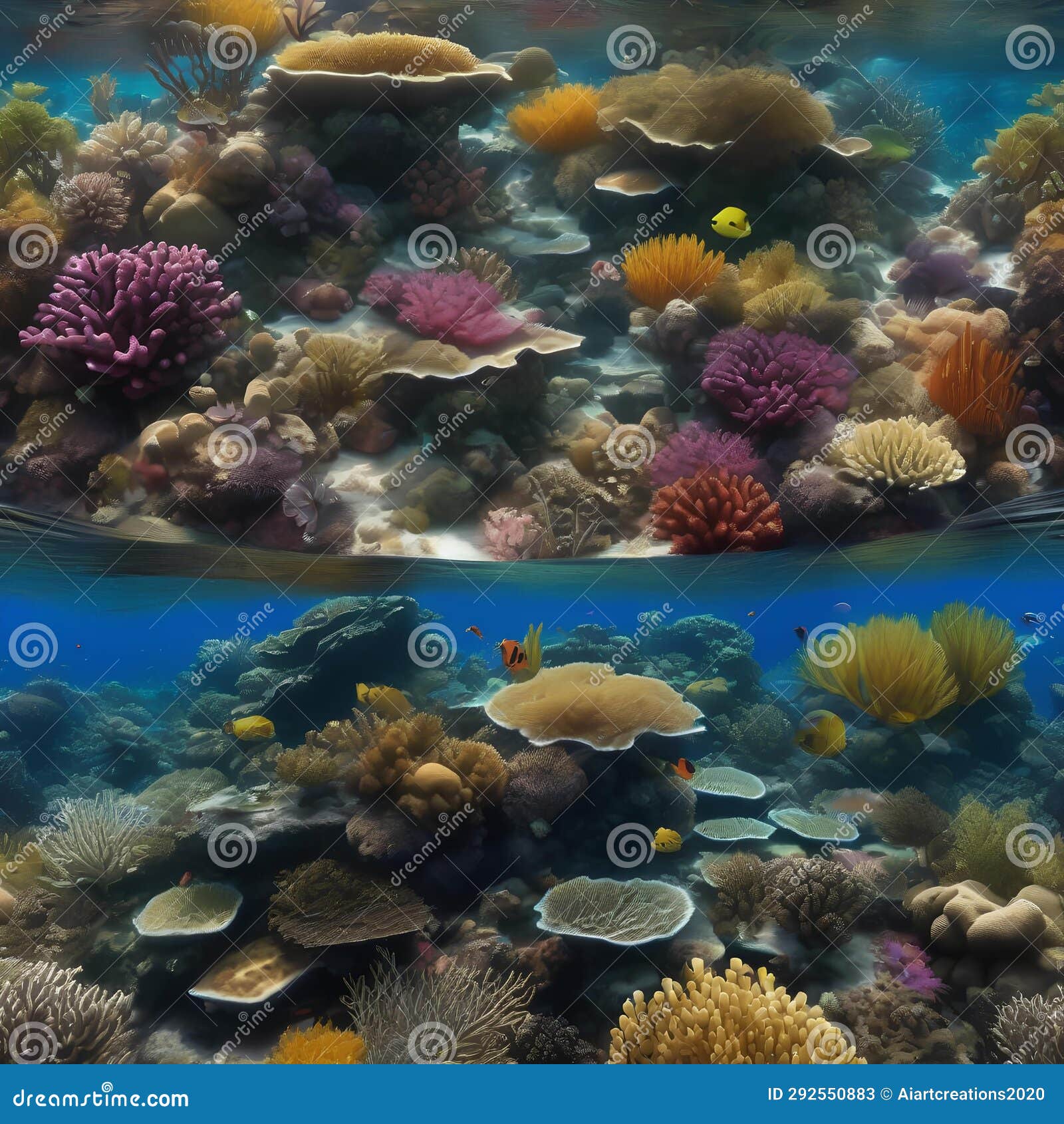 A Computer-generated Visualization of a Thriving Coral Reef Ecosystem ...
