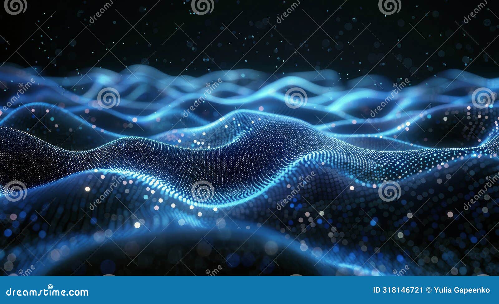 Computer Generated Waves in Blue Stock Image - Image of blue, computer ...