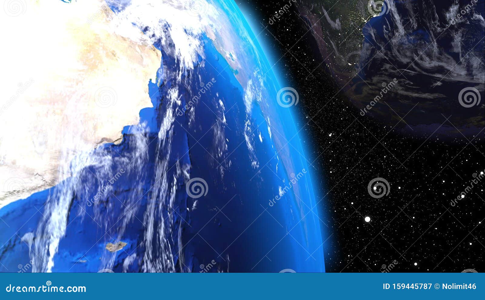 Computer Generation Futuristic Composition Planet Earth In Outer Space ...