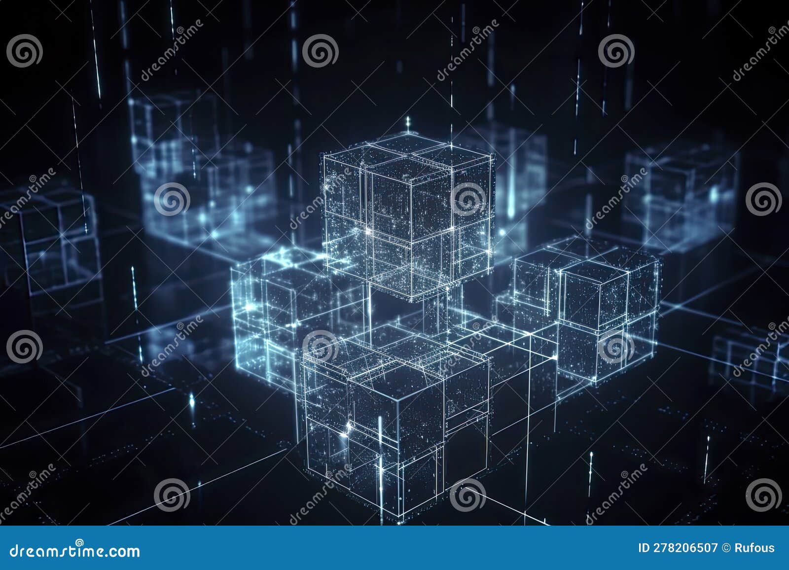 Computer Geometric Digital Connection Structure. Business Inteligence ...
