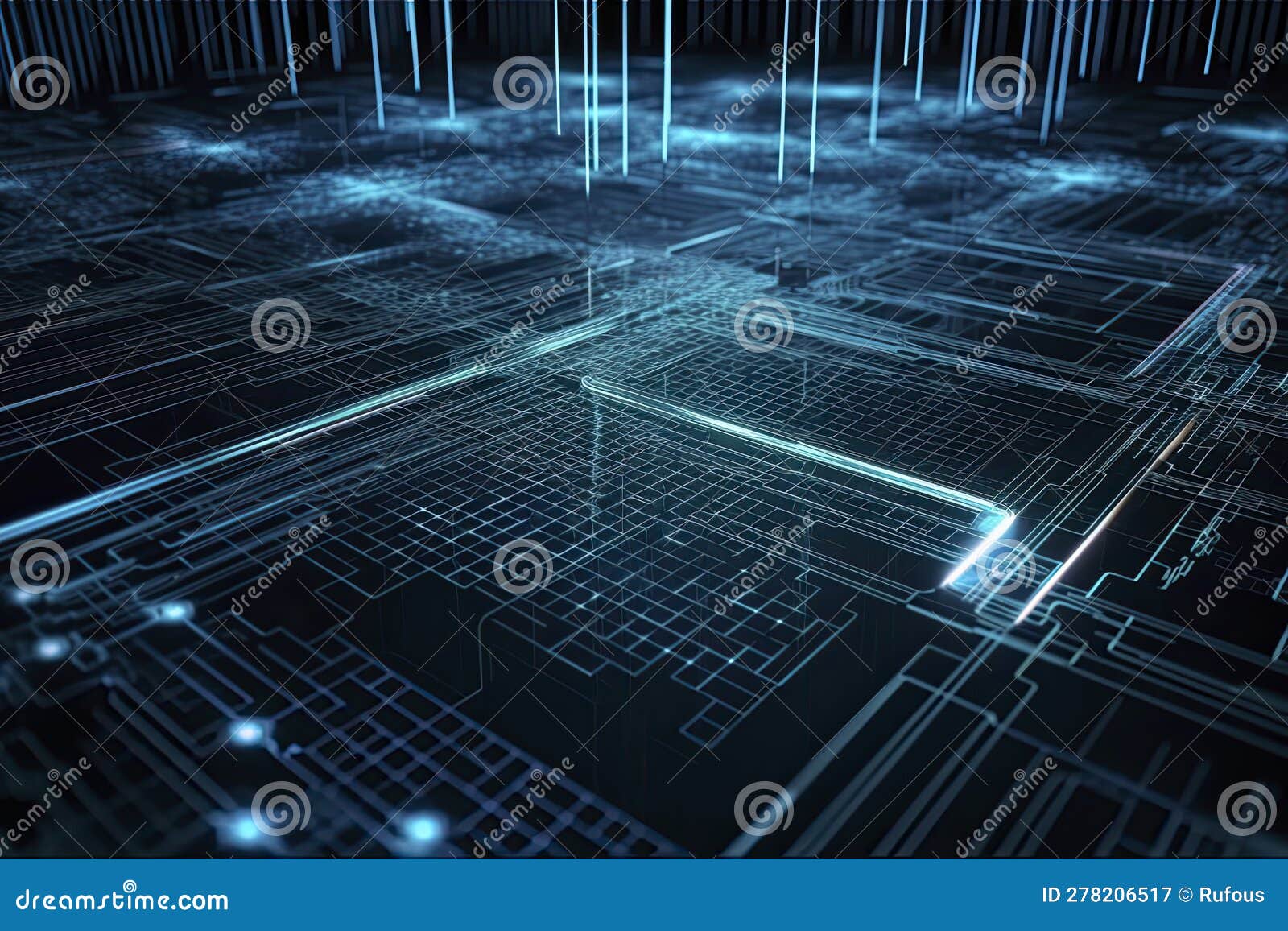 Computer Geometric Digital Connection Structure. Business Inteligence ...