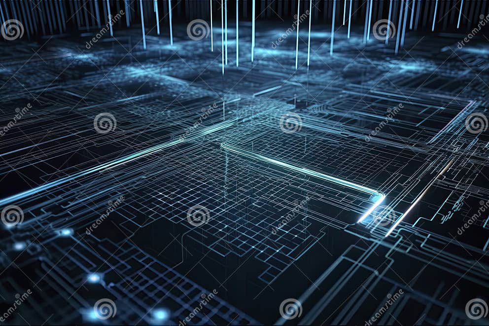 Computer Geometric Digital Connection Structure. Business Inteligence ...