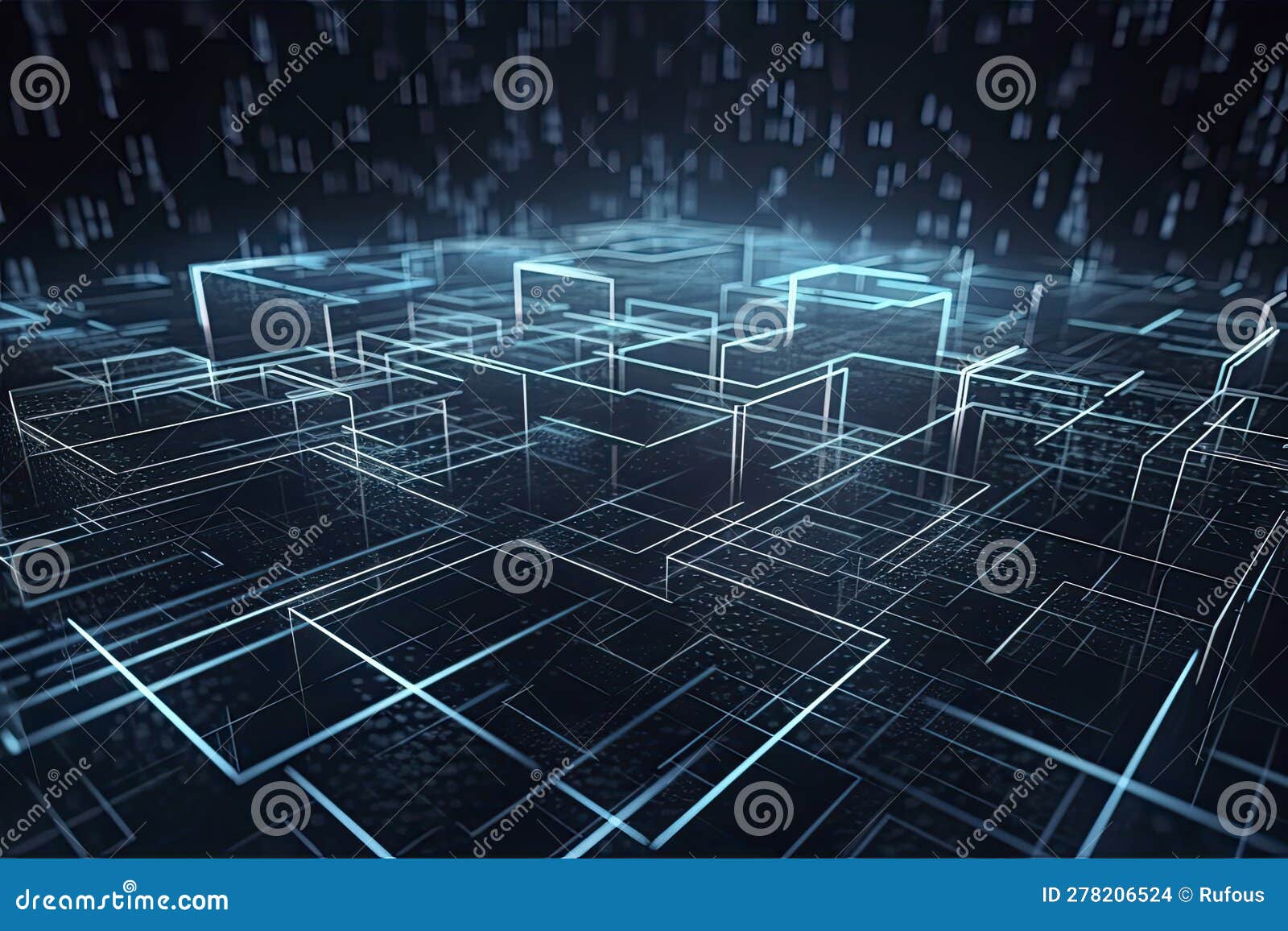 Computer Geometric Digital Connection Structure. Business Inteligence ...