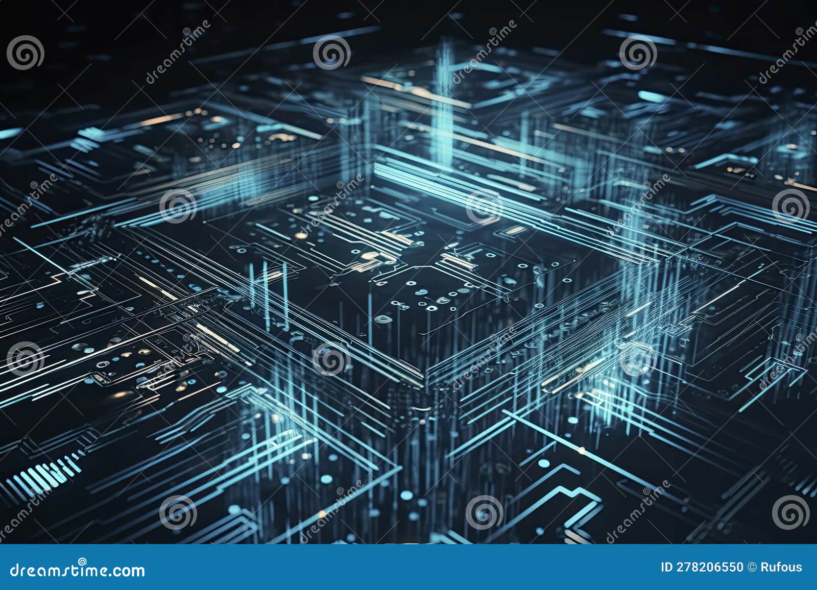 Computer Geometric Digital Connection Structure. Business Inteligence ...