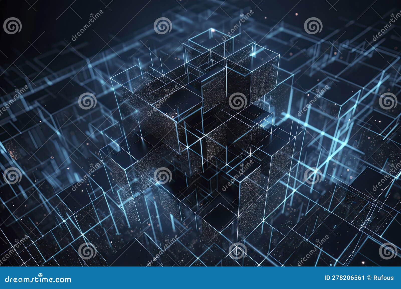 Computer Geometric Digital Connection Structure. Business Inteligence ...