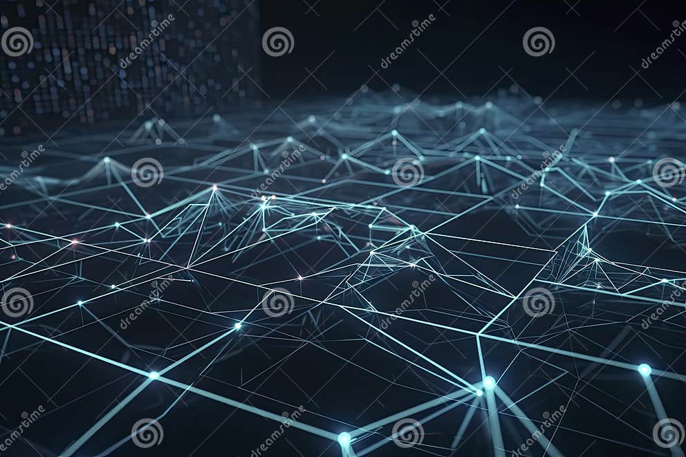 Computer Geometric Digital Connection Structure. Business Inteligence ...