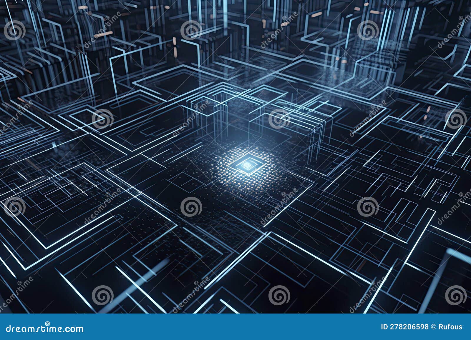 Computer Geometric Digital Connection Structure. Business Inteligence ...