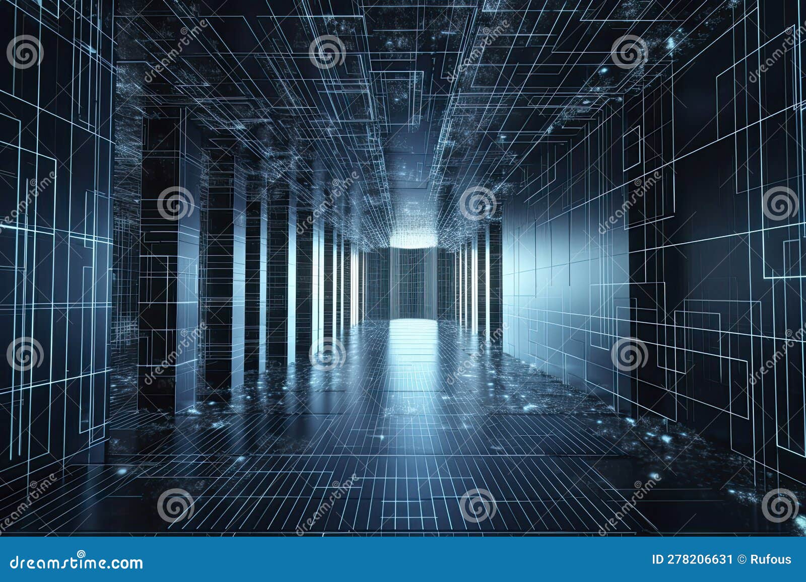 Computer Geometric Digital Connection Structure. Business Inteligence ...
