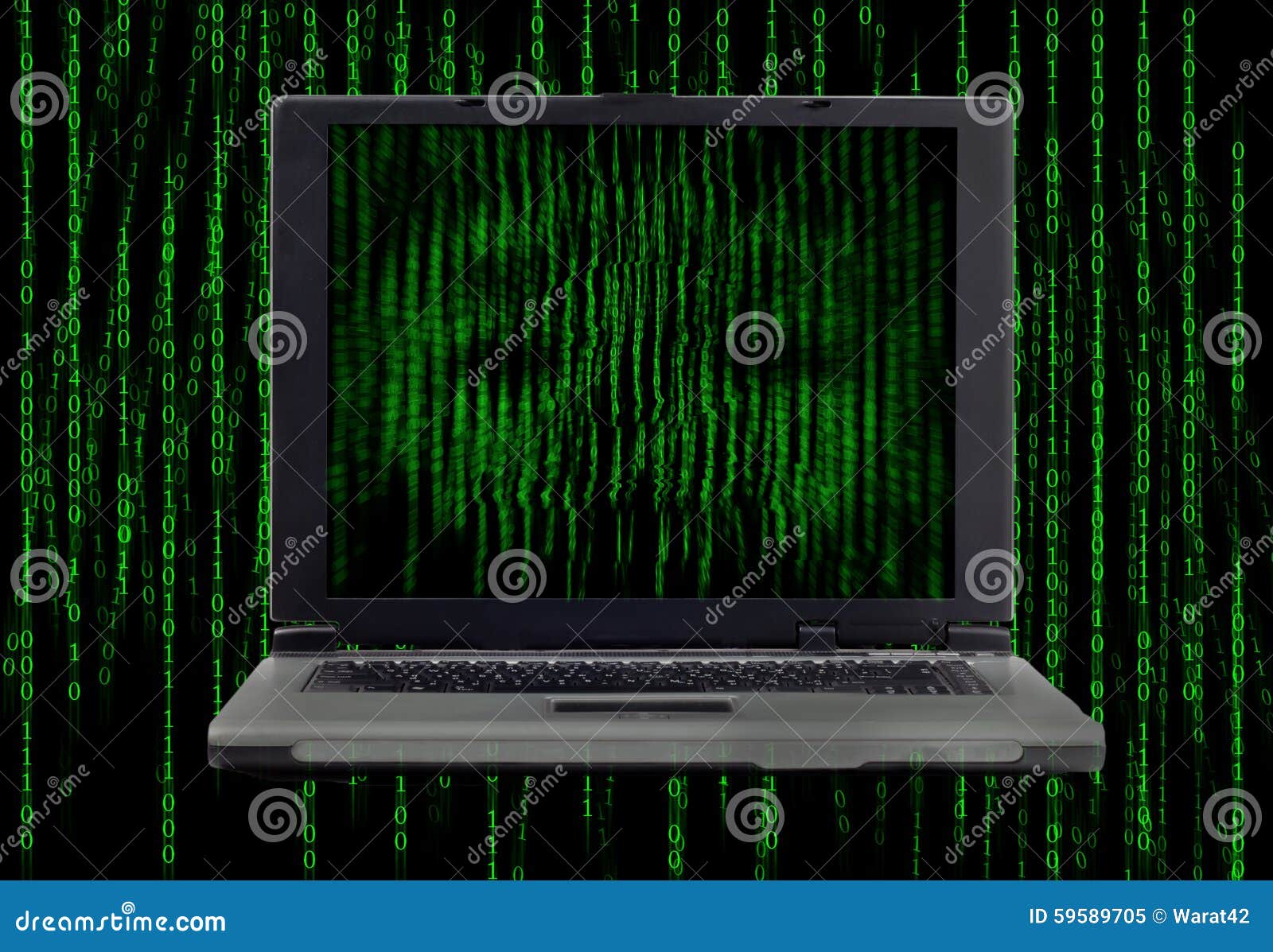 Computer Ghosts with Binary Codes from Monitor Stock Image - Image of ...